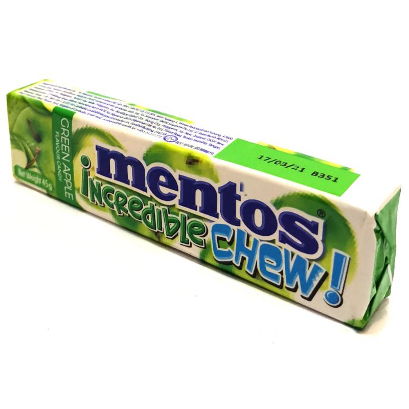MENTOS INCREDIBLE CHEW GREEN APPLE FLAVOUR CANDY 45GM | Shopee Malaysia