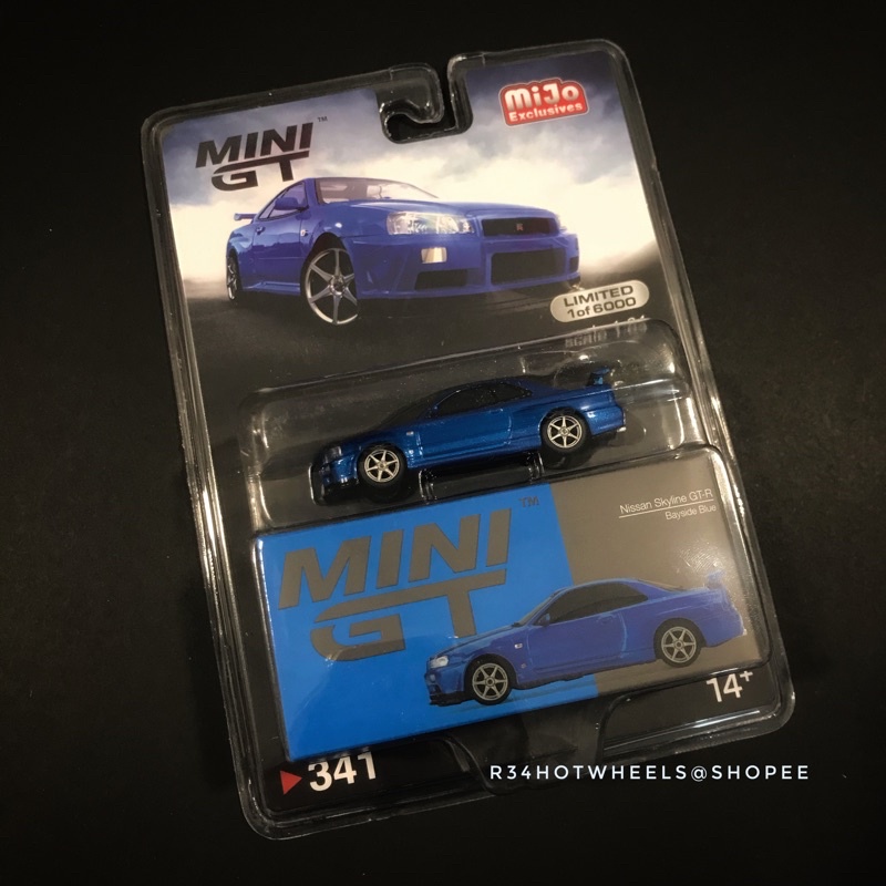 Mini GT 341 R34 Blue Nissan Skyline GTR | Shopee Malaysia
