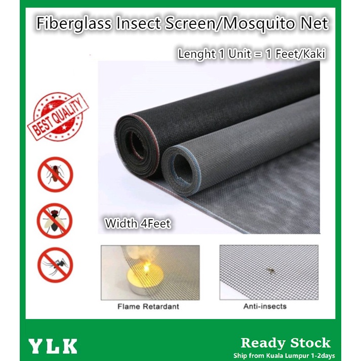 YLK 4Ft x 1Ft Fiber Mesh Fiberglass Netting Insect Screen Fiber Net ...