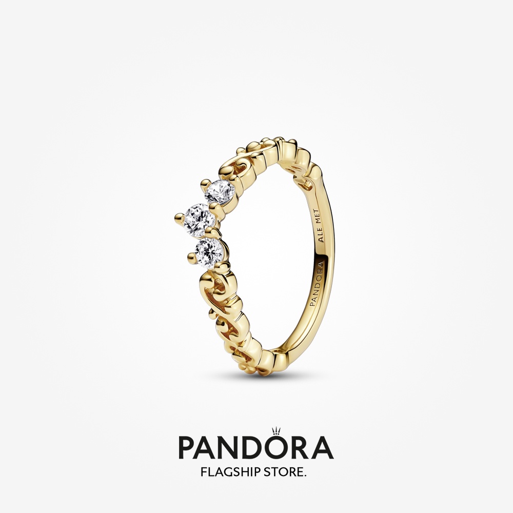 Pandora 14K Gold Plated Regal Swirl Tiara Ring | Shopee Malaysia