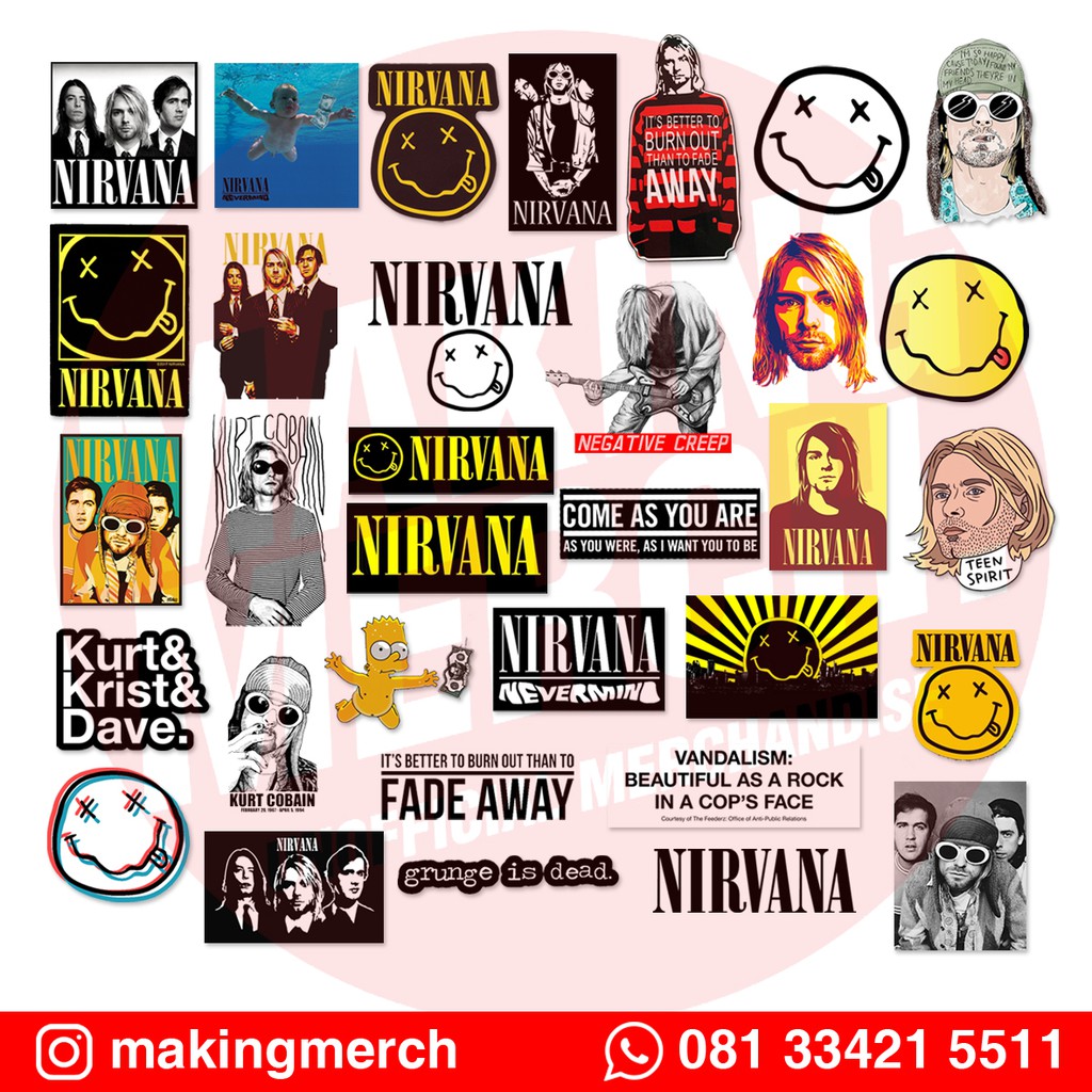 Nirvana Logo Tumblr Tumblr Sticker Nirvana Kurt Cobain (MINI Sticker)