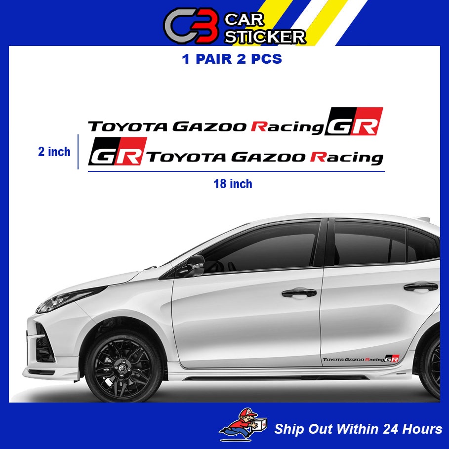Toyota Gazoo Racing Car Sticker / 1pair 2pcs / cs634 | Shopee Malaysia