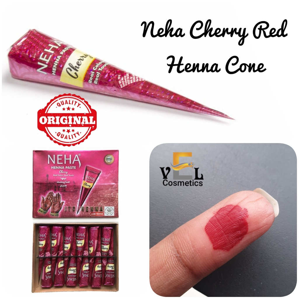 Neha Henna Cherry / Cherry Red Henna Cone / Inai Pekat / Thick Henna ...