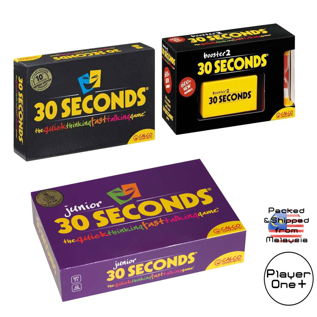 30 Seconds Junior Booster 2 Fun Family Party Quick Thinking Fast Talking Card Board Games ...