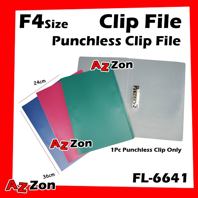 FL-6641 Clip File / Punchless Clip File / F4 Clip File / PVC Cover Clip ...