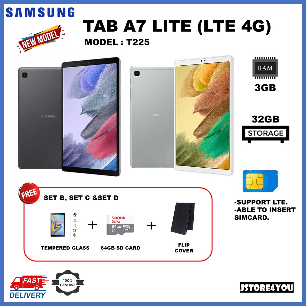 SAMSUNG TAB A7 LITE WIFI T220 4+64GB / T225 LTE 3+32GB 💥 1 YEAR ...