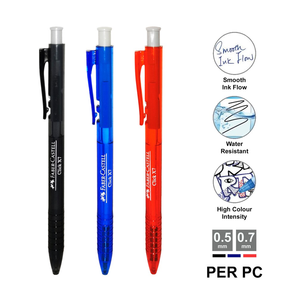 Faber Castell Click X5 / X7 1425 Ball pen 0.5mm /0.7mm | Shopee Malaysia