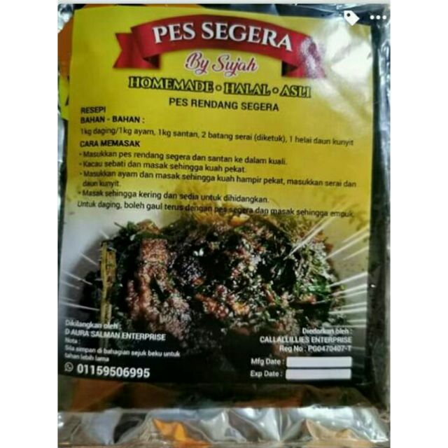 Pes Rempah Segera By Sujah ( Rendang ) | Shopee Malaysia
