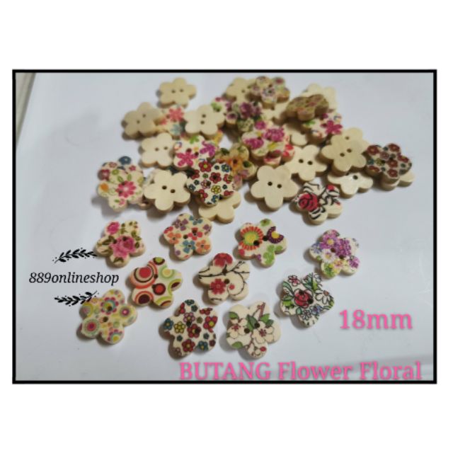 🌠READYSTOCK 🌸Butang Kayu Flower Floral🌸/10PCS | Shopee Malaysia