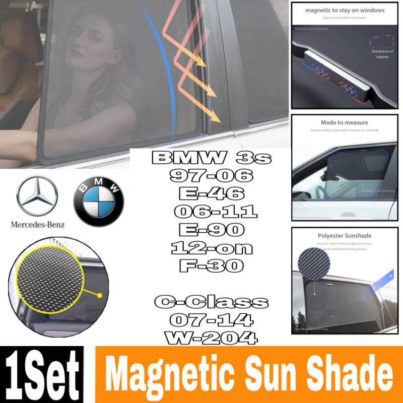 Magnetic Sunshade BMW Benz Car Sun Shade E90 E46 F30 W204 3 curtain ...