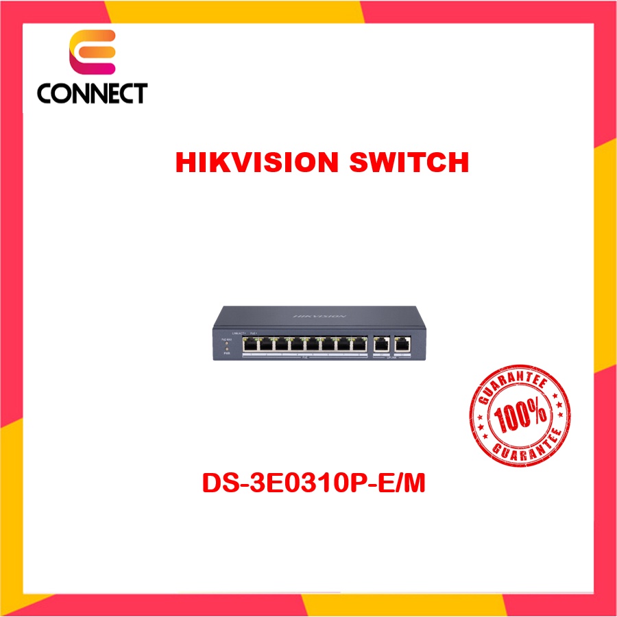 HIKVISION DS-3E0310P-E/M 8 Port Unmanaged PoE Switch | Shopee Malaysia