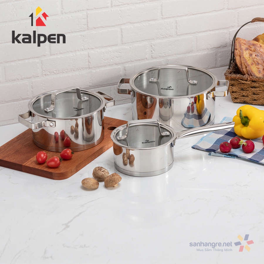 Set Of 3 High-Grade 304 Stainless Steel Pots With 5 Bottoms Kalpen ...