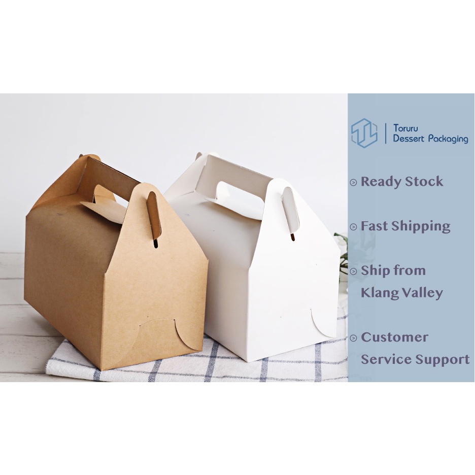 [10PCS] Pastry Box Slice Cake Box Cake Box with Handle Pastry Box ...