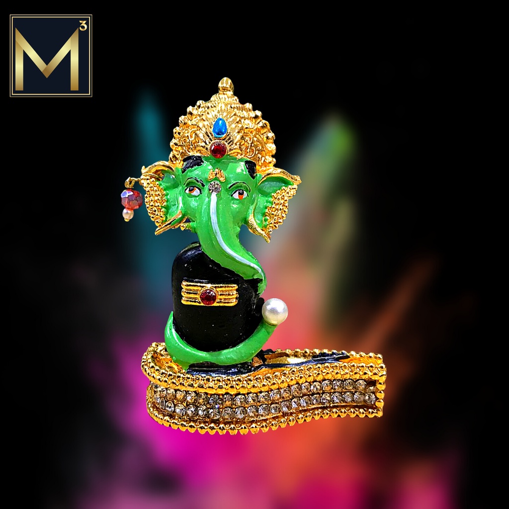 Colorful Ganesha/Vinayagar Statue with Stone Works /Car Dashboard/Pooja ...