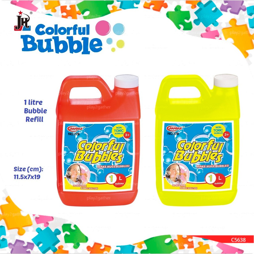 1 Litre Bubble Refill Liquid Bubble Solution 1000ml Air Sabun Bubble Stick Ready To Use | Shopee ...