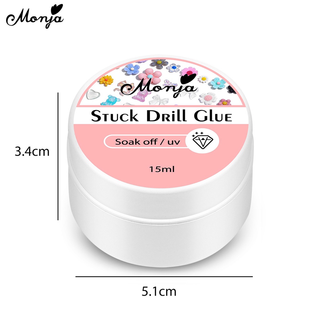 Monja 15ml Nail Art Drill Glue Nail Gel Adhesive Strong Stuck ...