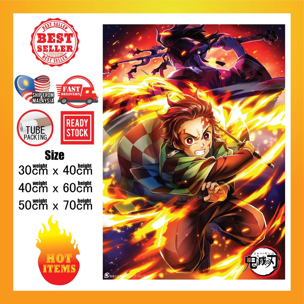 【READY STOCK】Demon Slayer Kimetsu no Yaiba 24 Poster Anime Poster Wall ...