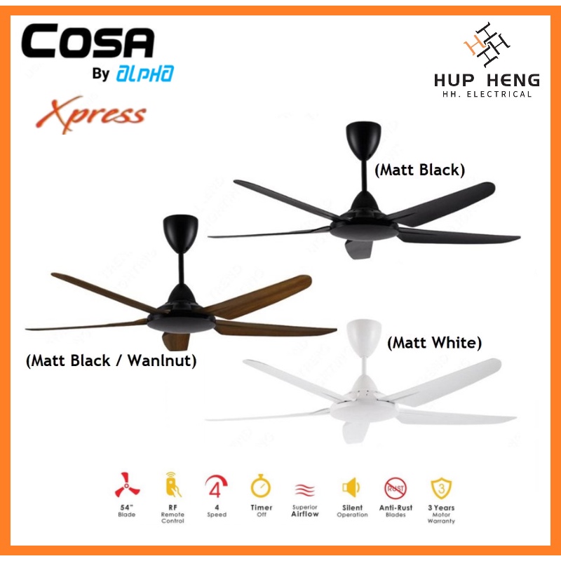 Alpha Cosa Xpress 5B/40" / 5B/54" 5 Blades 4 Speeds Ceiling Fan Remote ...