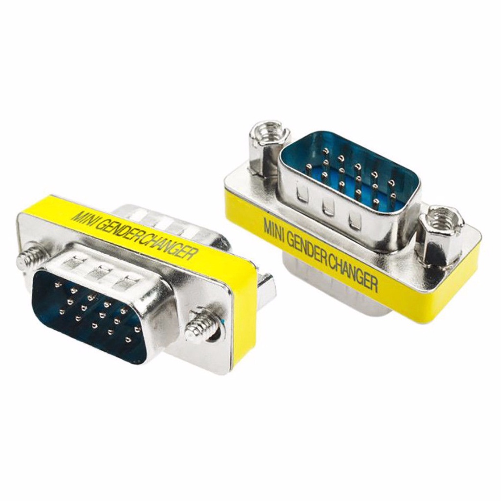 15 Pin HD15 D-Sub DB15 VGA Male to Male Gender Changer Converter ...