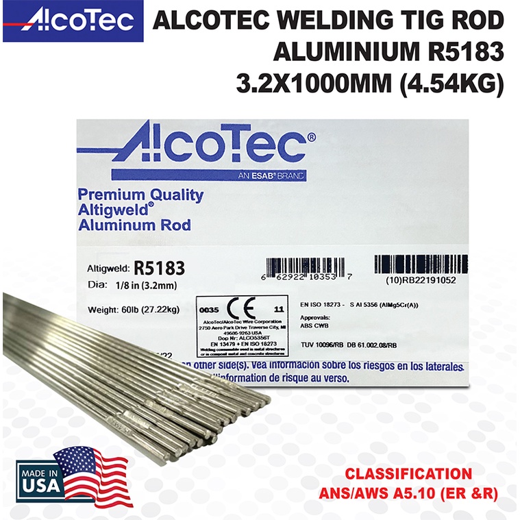 AlcoTec R5183 Aluminum TIG Welding Rod 3.2mm (4.54kg) | Shopee Malaysia