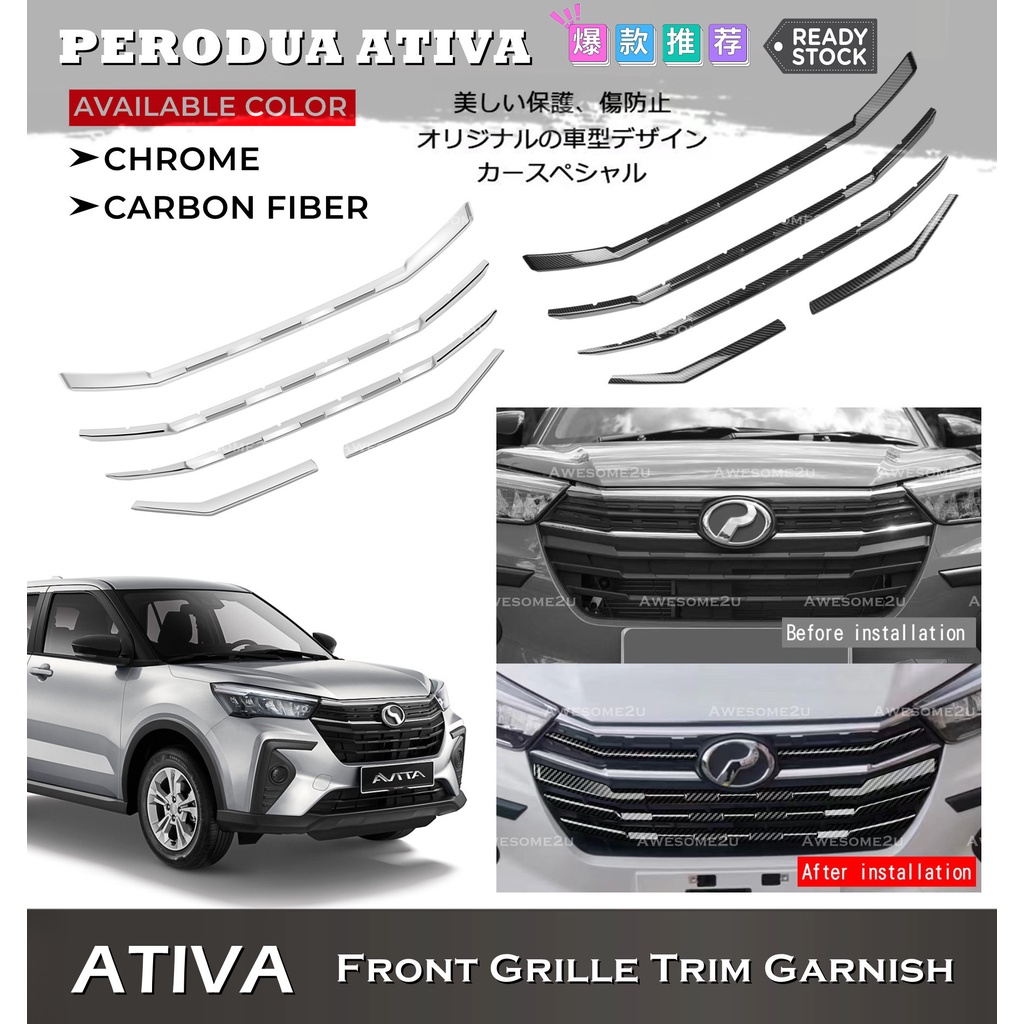 Awesome2u Perodua Ativa Front Grille Trim Garnish Accessories Chrome ...