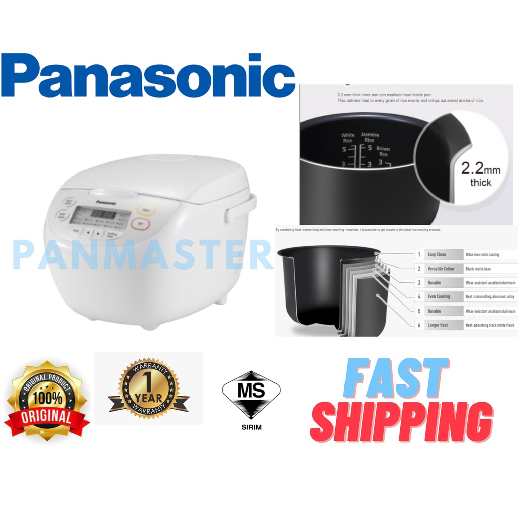 Panasonic 1.8L Microcomputer Jar Rice Cooker SR-CN188 (16 Auto Menus ...
