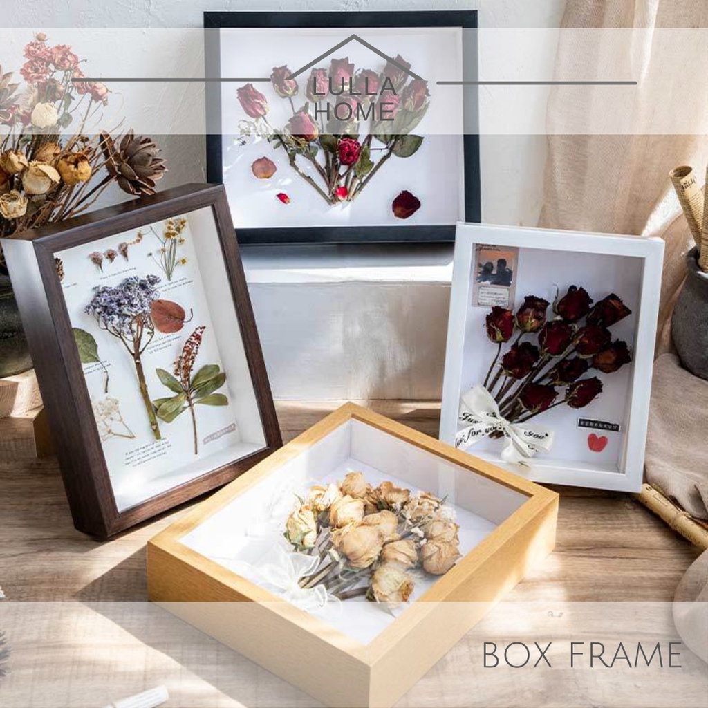 LullaHome Acrylic 3D 3cm Depth Photo Hollow Frame Shadow Box Wooden ...