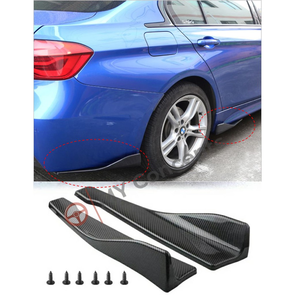 Car Bumper Side / Rear Skirt Spoiler Lip Angle Splitter Diffuser Anti ...