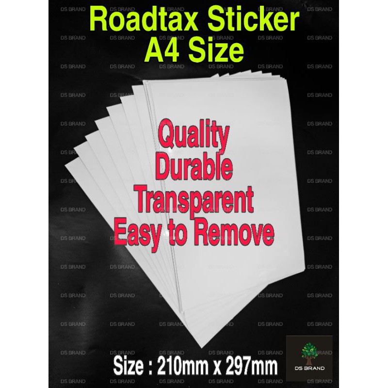 Sticker Roadtax / Road Tax Sticker / Sticker / Sheet Size A4 & A3 ...