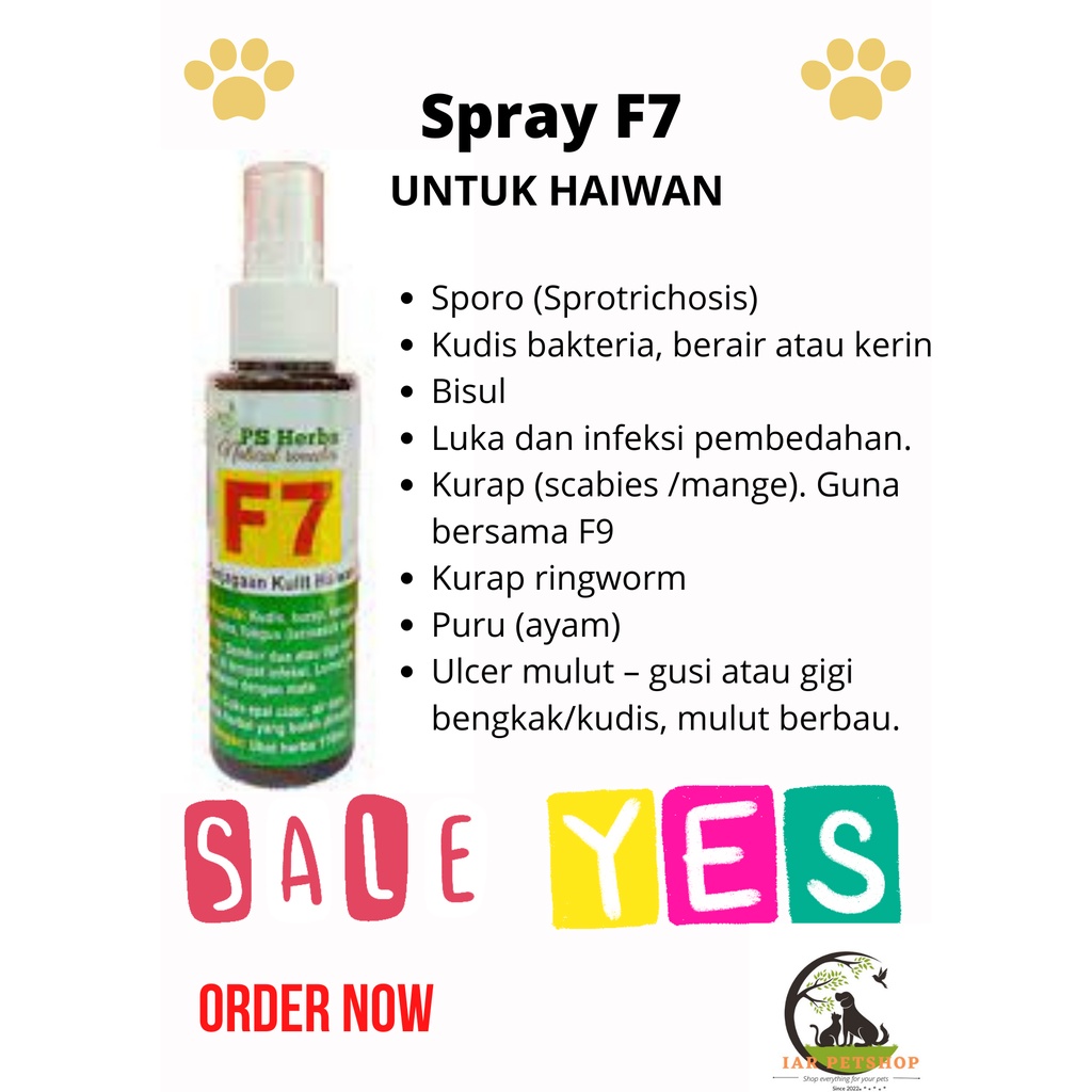 [PS Herbs] Ubat Spray F7 (40ML) untuk binatang peliharaan atau ternakan ...