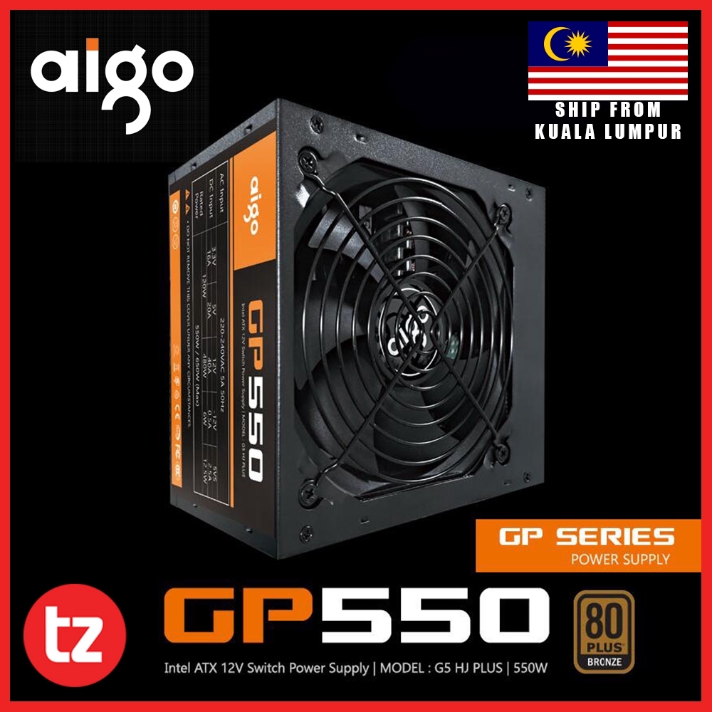 Aigo GP550 550W / GP650 650W 80 Plus Bronze Active Power Supply PSU ...