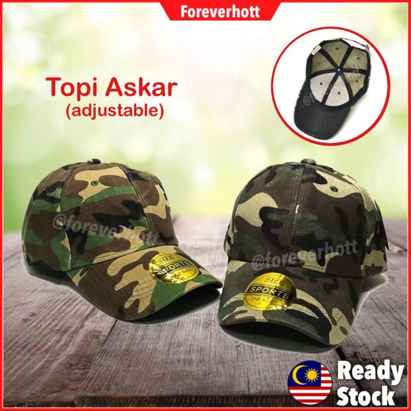 Topi Askar Besbol Unisex Adjustable Camo Cap Army Baseball Cap Curved ...