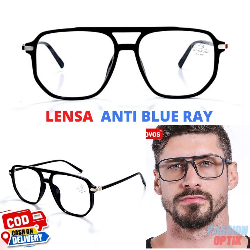HP Men's Anti-Radiation Blue Ray Glasses Wide Square Blue Ray Blue ...