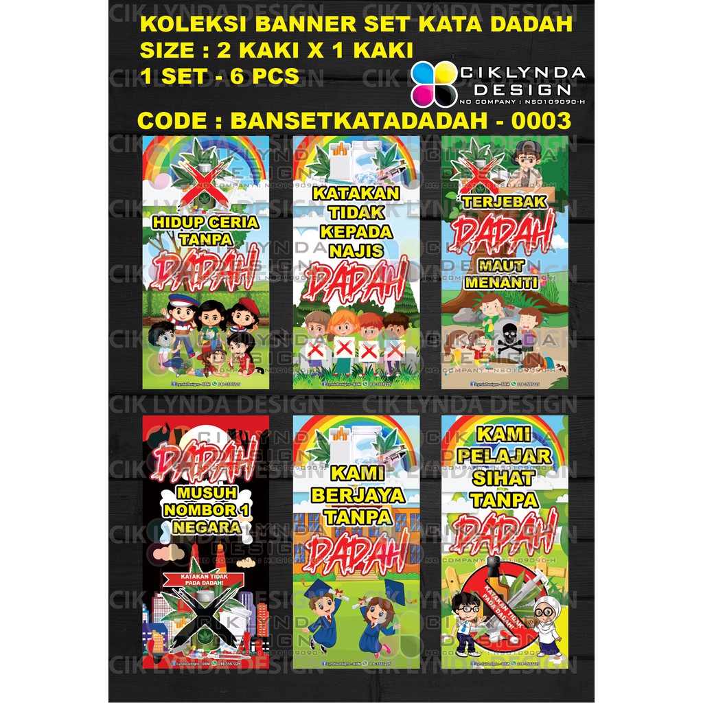 PRE-ORDER - BANNER SET HIASAN KATA DADAH (PPDa) SEKOLAH | Shopee Malaysia