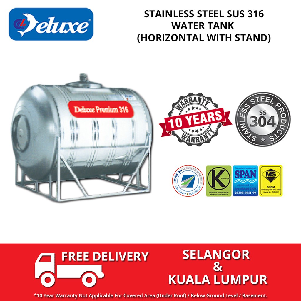 Deluxe Stainless Steel SUS316 Water Tank (Tangki Air) Horizontal With ...