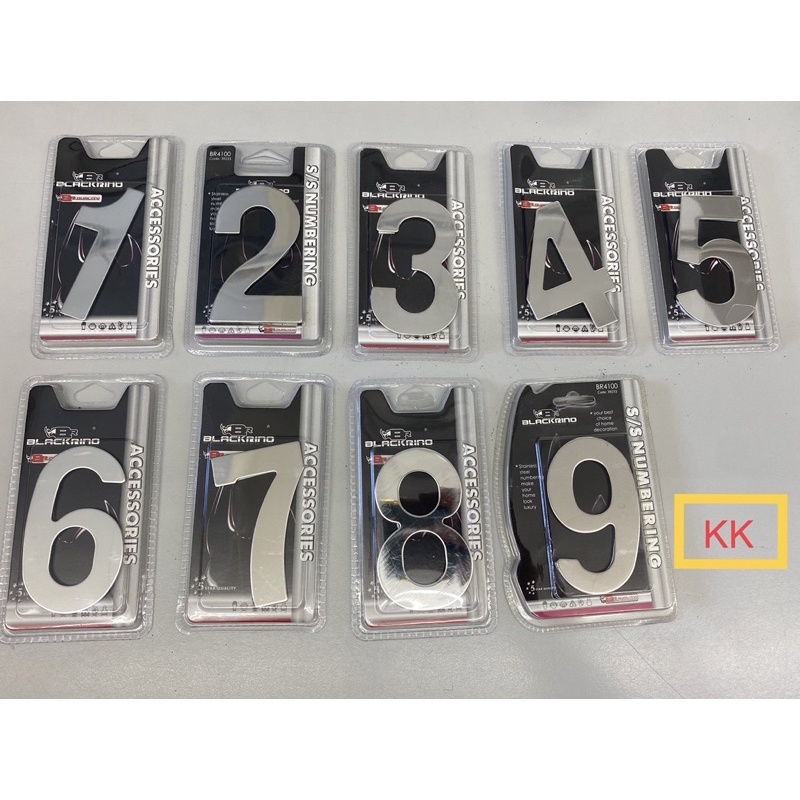KK S/Steel House Numbering 70mm House Number Plate Silver Color S/Steel ...