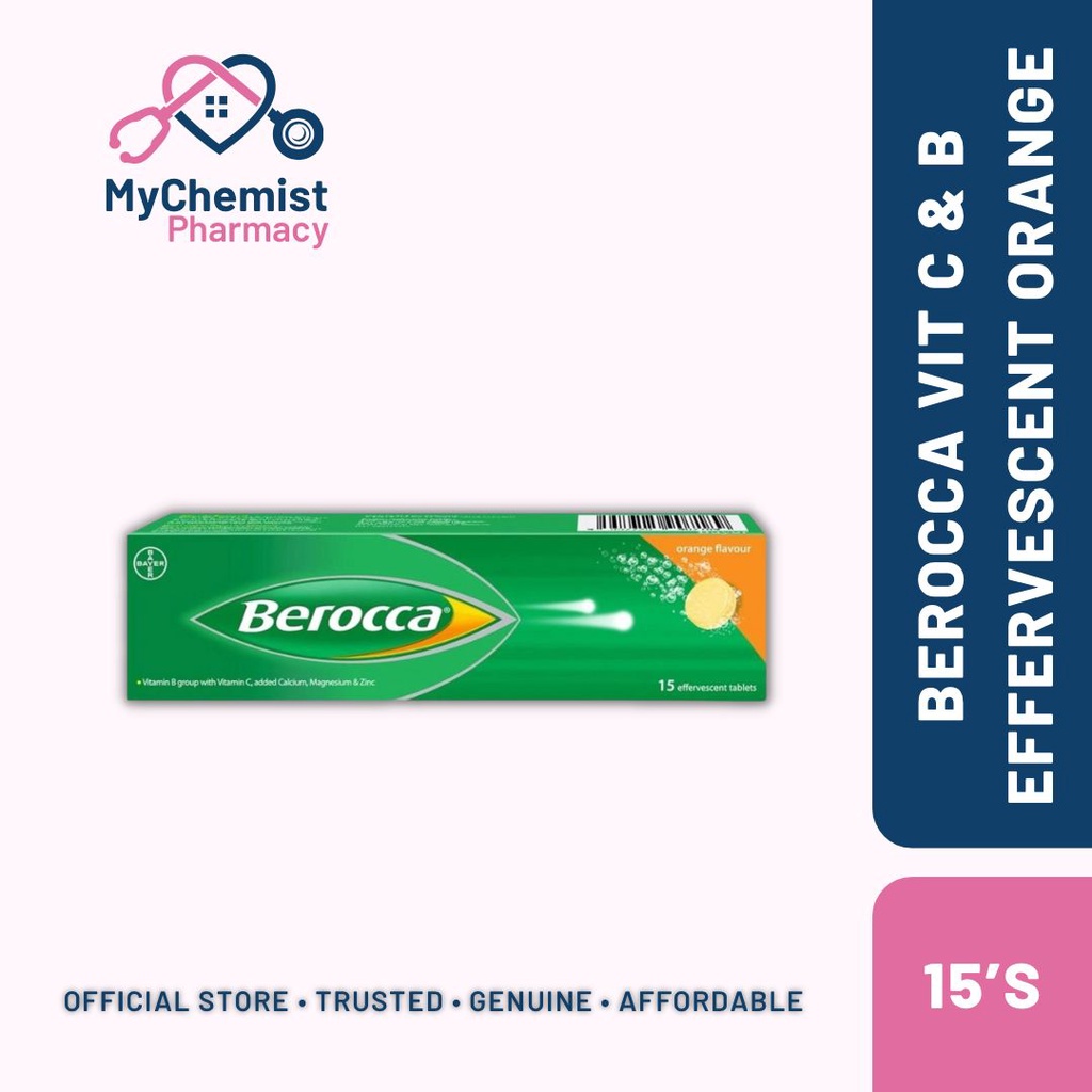 Berocca Vitamin C & B Effervescent Orange 15'S / 30'S / 45'S | Shopee ...