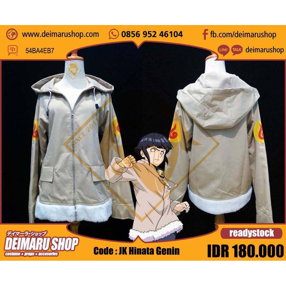 Naruto Hyuga Hinata Genin Gennin Manga Cream Anime Jacket - JK Hinata ...