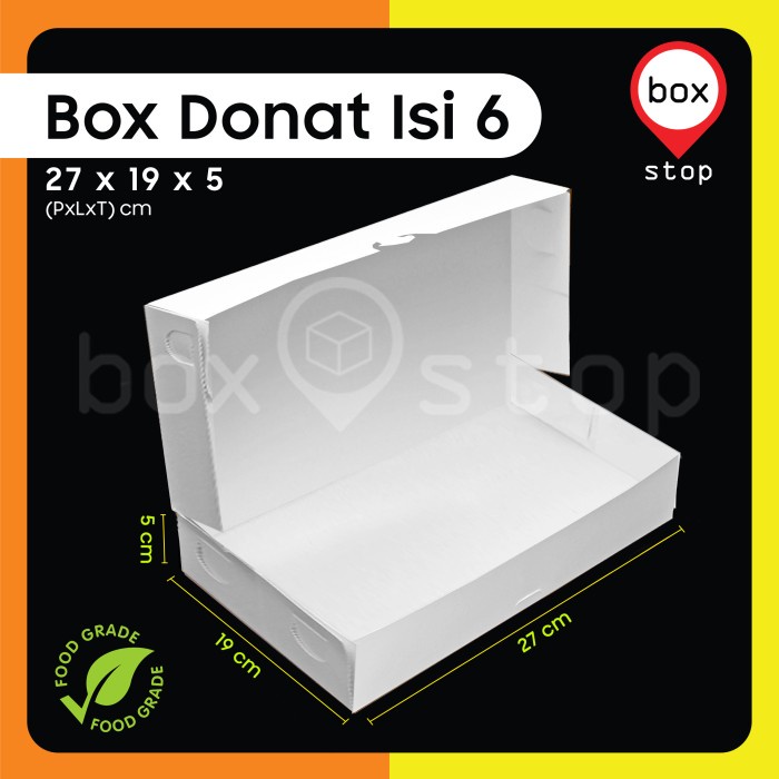 PUTIH Donut Box - Donut Box - Donut Box - WHITE - Contains 6 (30 pcs ...