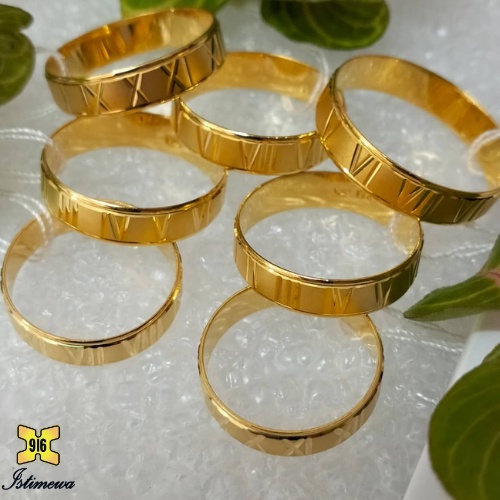 ISTIMEWA 916 Gold Roman Letter Ring Cincin Bulatan Huruf Rom Emas 916 ...