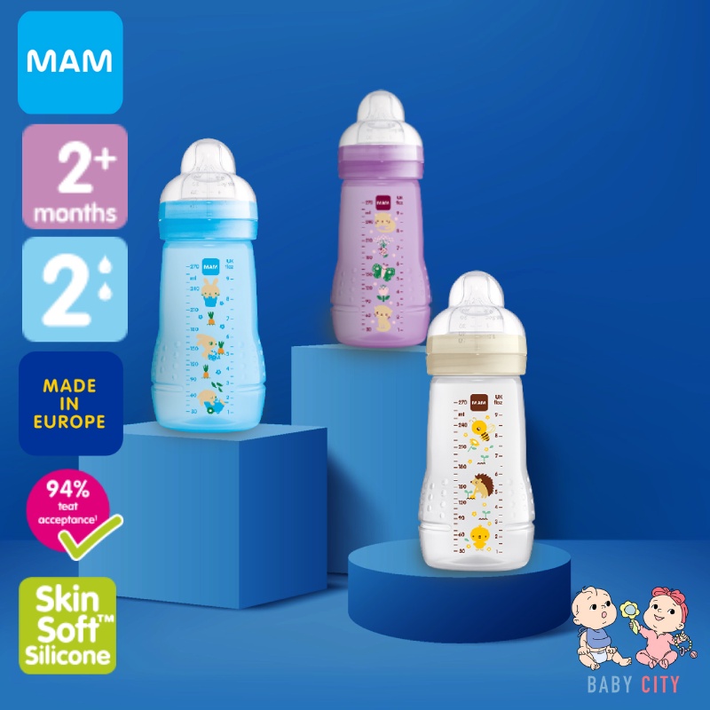 MAM Baby Bottle 270ml / 9.5oz - Double/ Twin Pack/Single/Baby Bottle ...