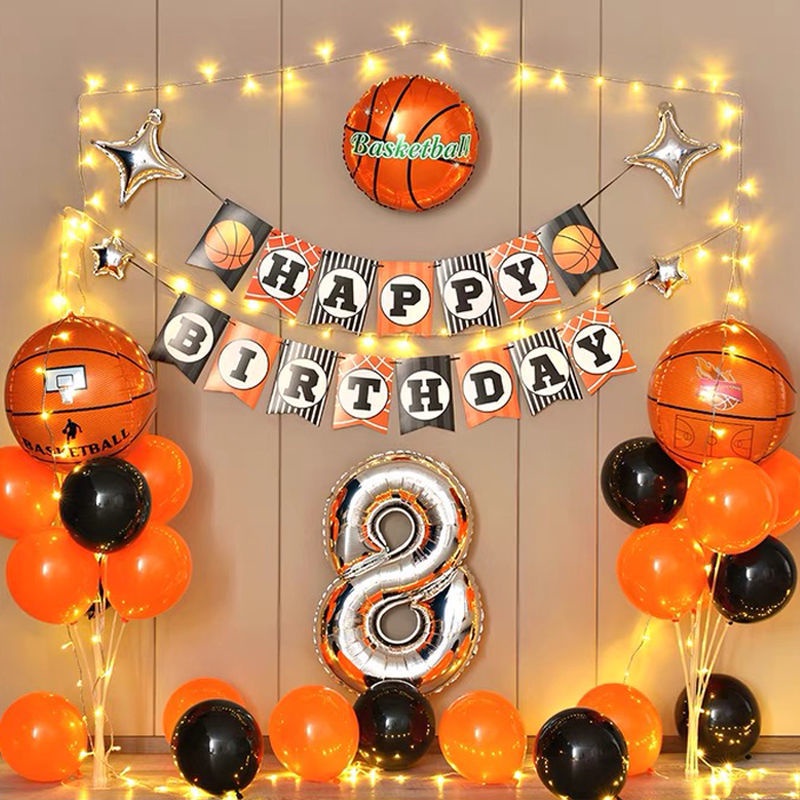 1Set Basketball Theme Happy Birthday Party Decoration Sport Fans Banner ...