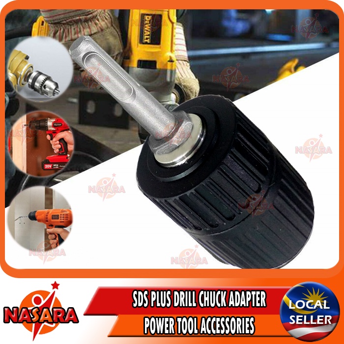 NASARA ~[13MM] KEYLESS DRILL CHUCK with CHUCK SDS PLUS ADAPTOR ...