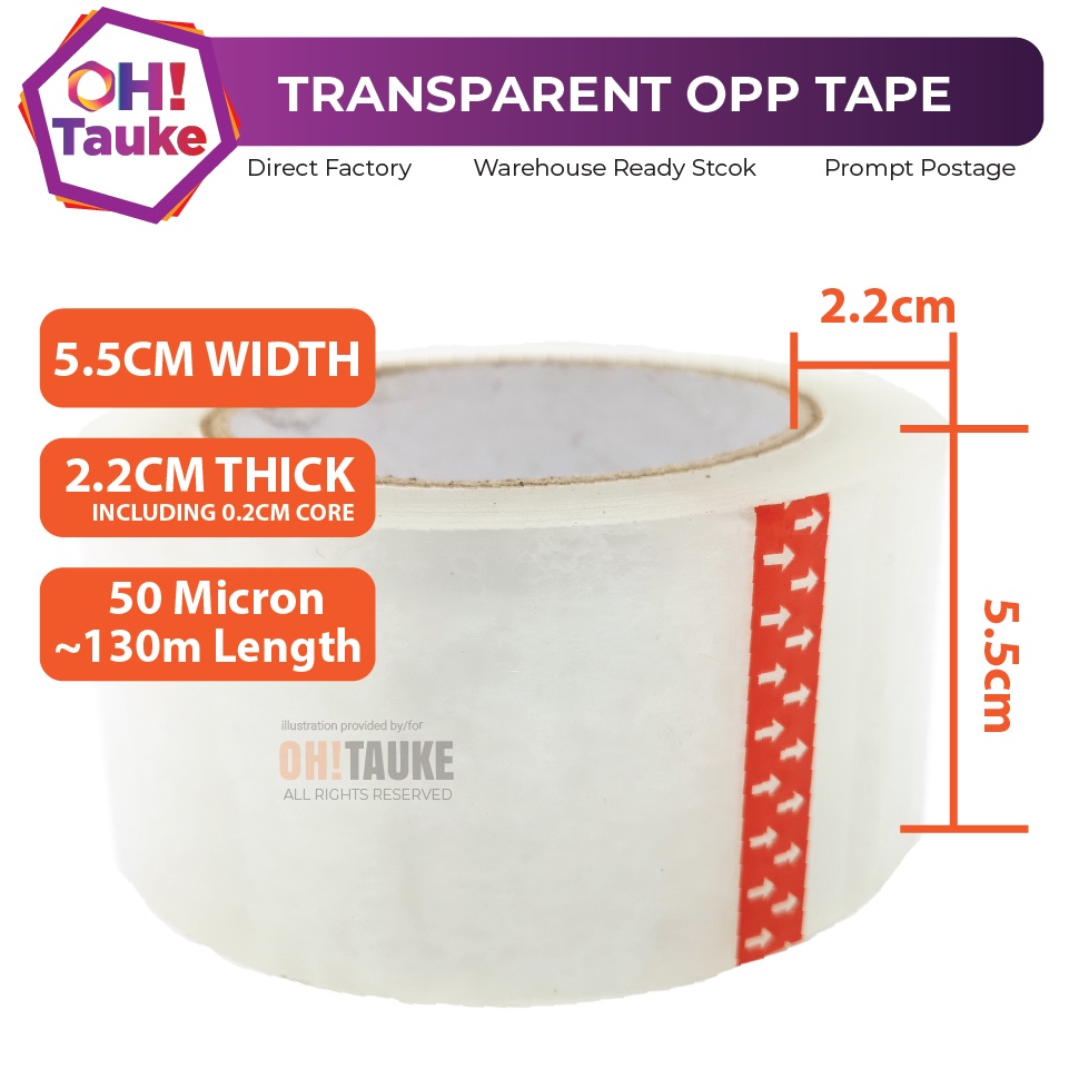 Transparent OPP Tape Carton Box Seal Tape 55mm | Shopee Malaysia