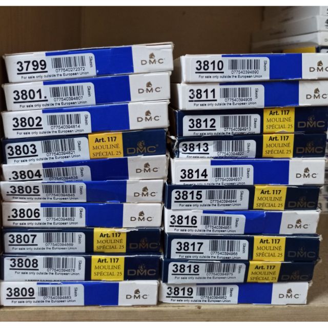 Genuine French DMC embroidery thread (from 3799 - 3819). Choose ...