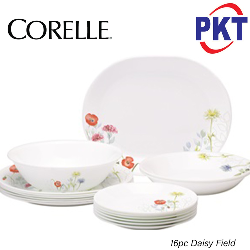 Corelle Classic 16pc Dinnerware Set [Daisy Field] | Shopee Malaysia