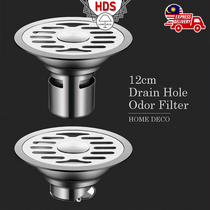 HDS 12cm / 10cm Floor Drain Odor Filter 💦 Stainless Steel Drain Hole ...