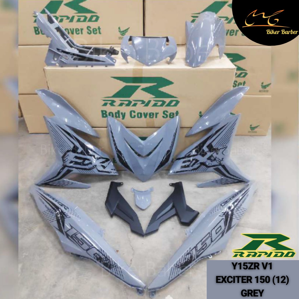 [READY STOCK] RAPIDO COVER SET Y15ZR V1/V2 EXCITER 150 (12) NARDO GREY (STICKER TANAM/AIRBRUSH ...