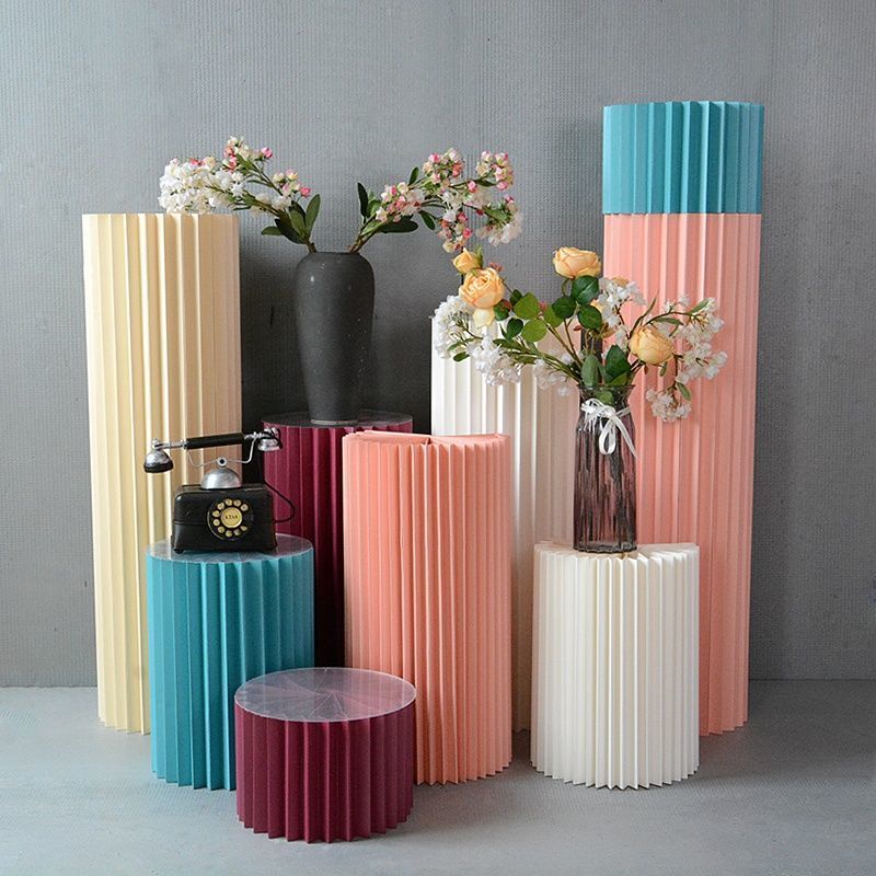 Wedding Folding Cylinder Set Dessert Table Paper Roman Column Folding ...