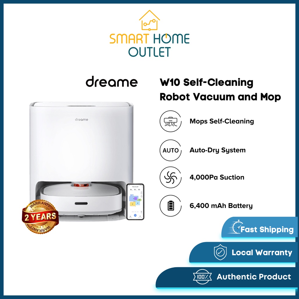 SHO Dreame Bot W10 Robot Vacuum Cleaner Mops Self Cleaning Auto-Dry ...